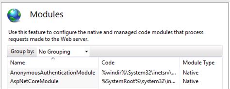 using iis modules with asp core microsoft docs