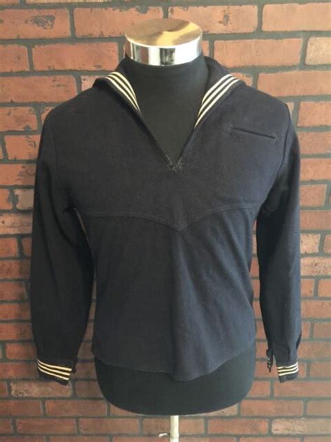 Us Navy Mens Dress Blues Cracker Jack Jumper Top Sailor Uniform Ebay