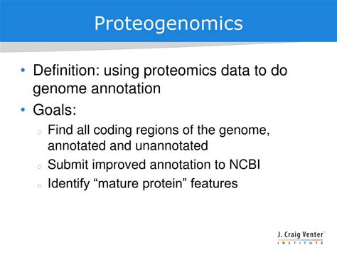 Ppt Proteogenomics Refining And Improving Genome Annotation