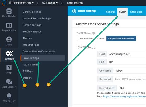 using sendgrid for emails tadabase