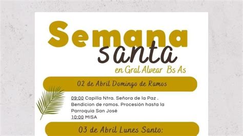 Cronograma De Semana Santa En General Alvear