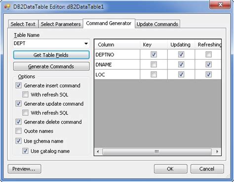 working with command editor