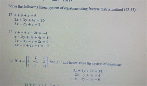 solved solve the following linear system of equations using