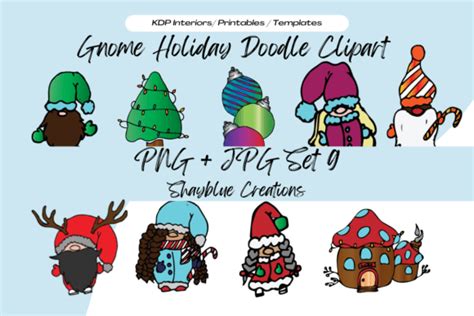 Christmas Gnome Doodle Clip Art Set Graphic By Blue Creations