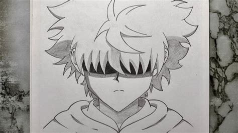 كيفية رسم كيلوا خطوة بخطوة للمبتدئين طريقة رسم كيلوا من انمي القناص