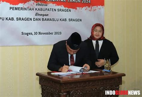 Pemkab Sragen Hibahkan Rp 10 Miliar Dana Pilkada 2024 Kepada Kpu Dan