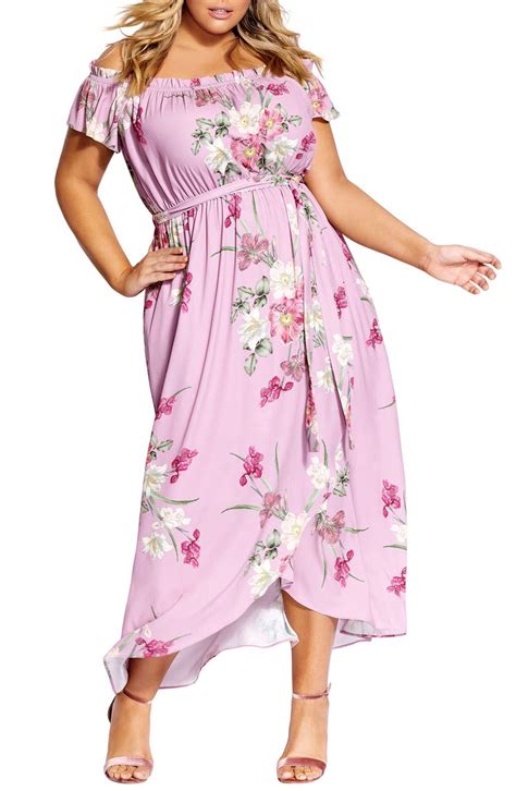 City Chic Pink Floral Maxi Dress Plus Size Nordstrom
