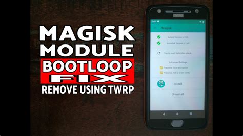 magisk module bootloop fix remove uninstall magisk module using twrp
