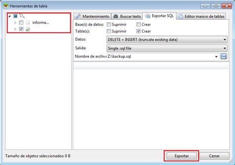 exportar contenido de una base de datos mysql mediante heidisql