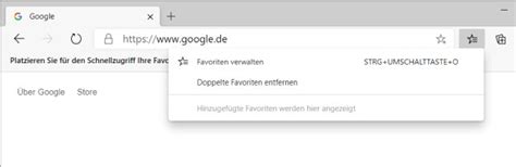 microsoft edge favoriten verwalten löschen importieren hinzufügen