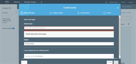 aws creating an s3 bucket javatpoint