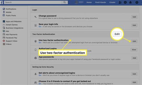 how to turn on two factor authentication on facebook