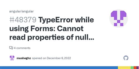 typeerror while using forms cannot read properties of null reading