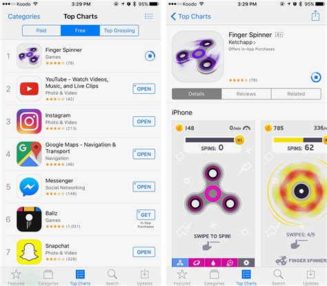 the top free game in the ios app store is a digital fidget spinner