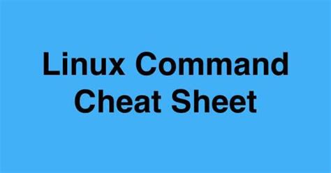 linux command line quick reference cheat sheet