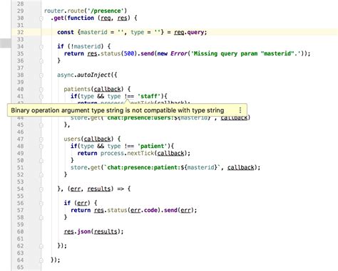 javascript binary operation argument type string is not compatible