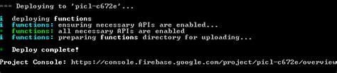 javascript firebase function deploying but not showing up in console
