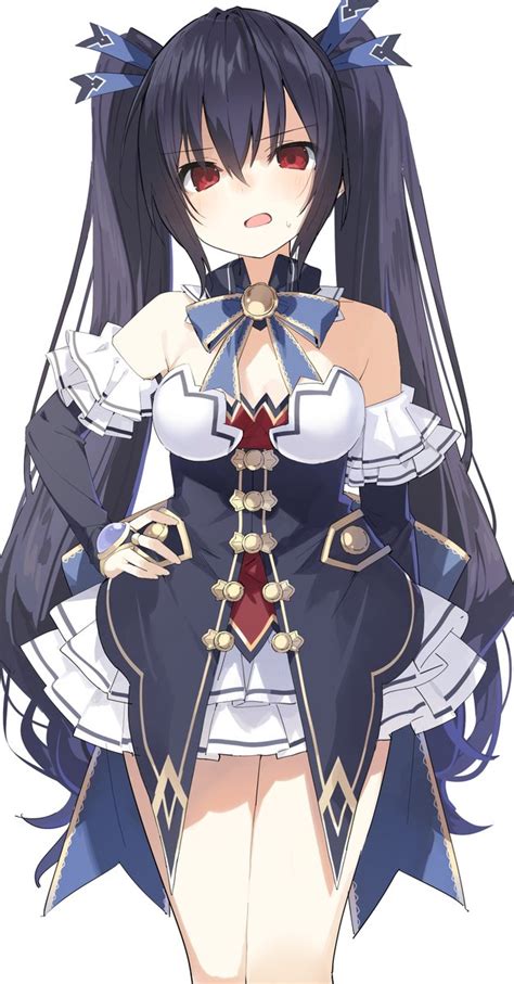 Noire Neptune Series 1girl Solo Twintails Red Eyes Black Hair Breasts