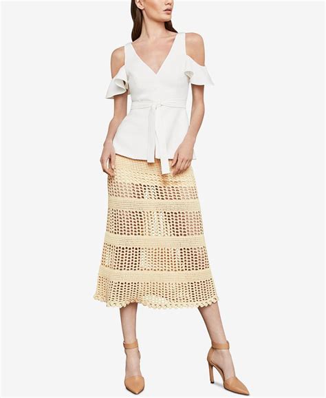 Bcbgmaxazria Cold Shoulder Peplum Top Macys