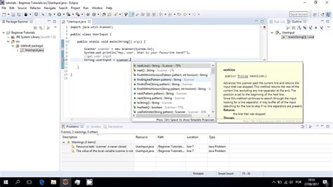 java tutorial 2 how to use scanner youtube