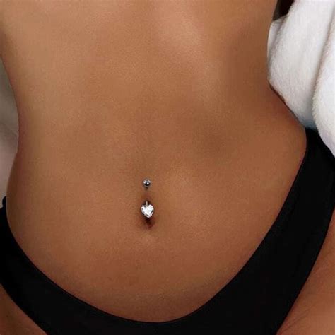 14g Heart Titanium Navel Rings 12mm Belly Button Rings Belly Piercing
