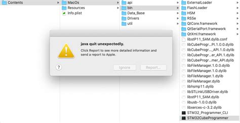 solved stm32cubeprogrammer 2 5 0 fails to open on macos c