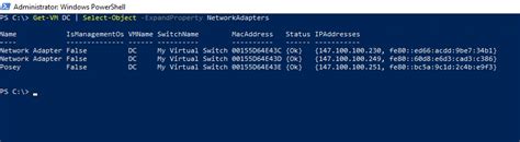 use powershell to determine the ip address your vms are using