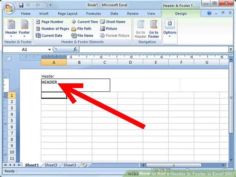 how to add a header or footer in excel 2007 6 steps