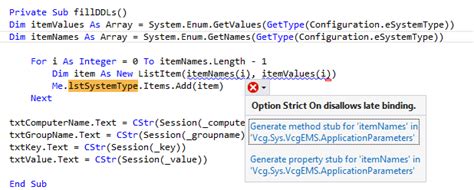 option strict disallows late binding for array stack overflow