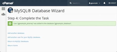 how to set up a new mysql database and user in cpanel greengeeks