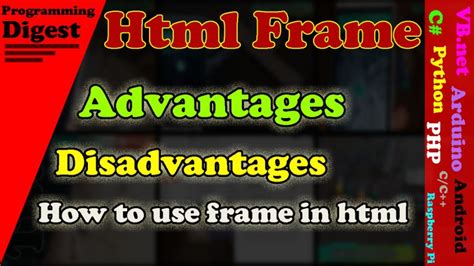 html frame tag how to use frame in html coding with example