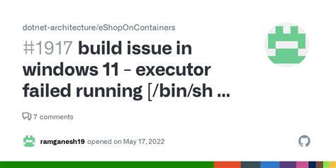 build issue in windows 11 executor failed running [ bin sh c npm