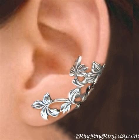 Spring Leaf Ear Cuffs Sterling Silver Earrings Sterling Silver Etsy