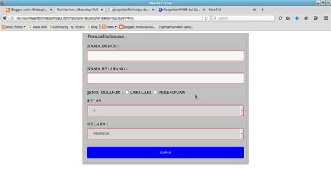 membuat form inputan sederhana menggunakan html dengan gabungan css