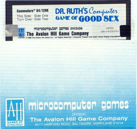 Dr Ruths Computer Game Of Good Sex Cover Or Packaging Material