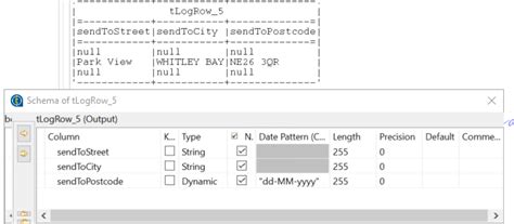 talend dynamic schema type table column name in camelcase stack