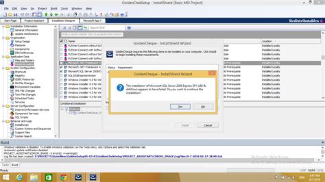 installshield failed on install silent sql express use command prompt