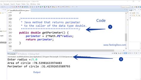 example java method that return values