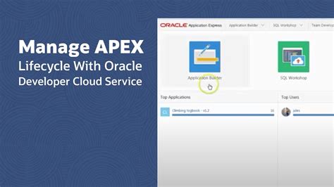 managing oracle apex lifecycle with oracle developer cloud service