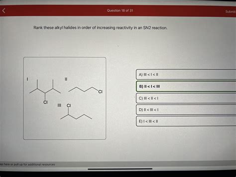 Solved Rank These Alkyl Halides In Order Of Increasing