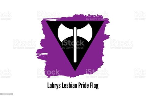 Labrys Lesbian Pride Flag Symbol Of Lgbt Community Hand Drawn Ink Brush