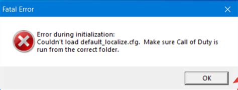 Ошибка Fatal Error Error During Initialization Форум Call Of Duty 2