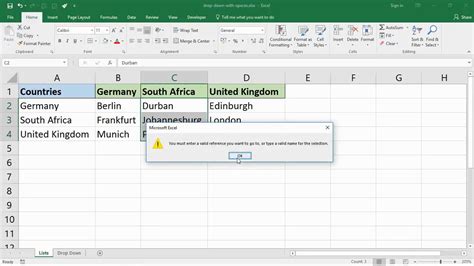 problem solved dependent drop down lists in excel youtube