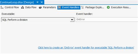 continue a foreach loop after an error in a ssis package