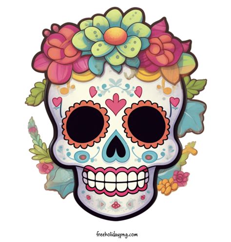 Day Of The Dead Sugar Skull Skull Colorful For Sugar Skull For Day Of
