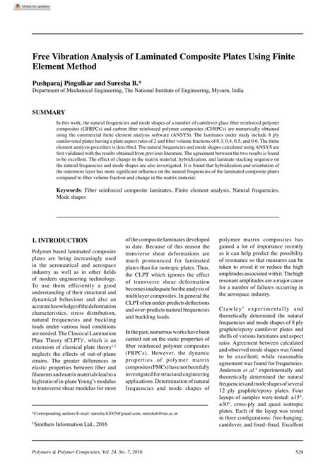 pdf free vibration analysis of laminated composite plates using