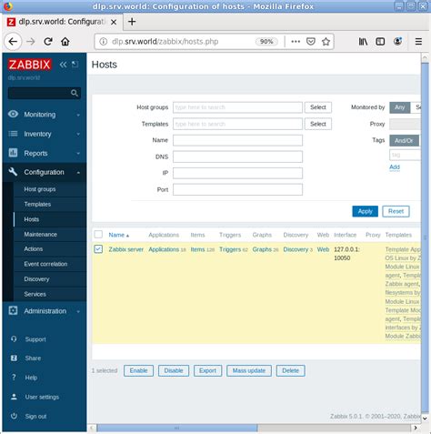 ubuntu 20 04 lts zabbix 5 0 set monitoring target host server world