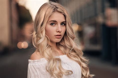 Women Blonde Depth Of Field Portrait 1080p Jellina Haeuser Martin
