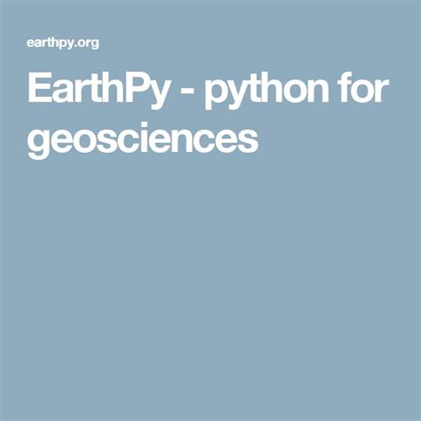 earthpy python for geosciences python