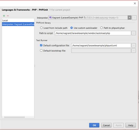 how to set up laravel with phpunit on vagrant in phpstorm [tutorial